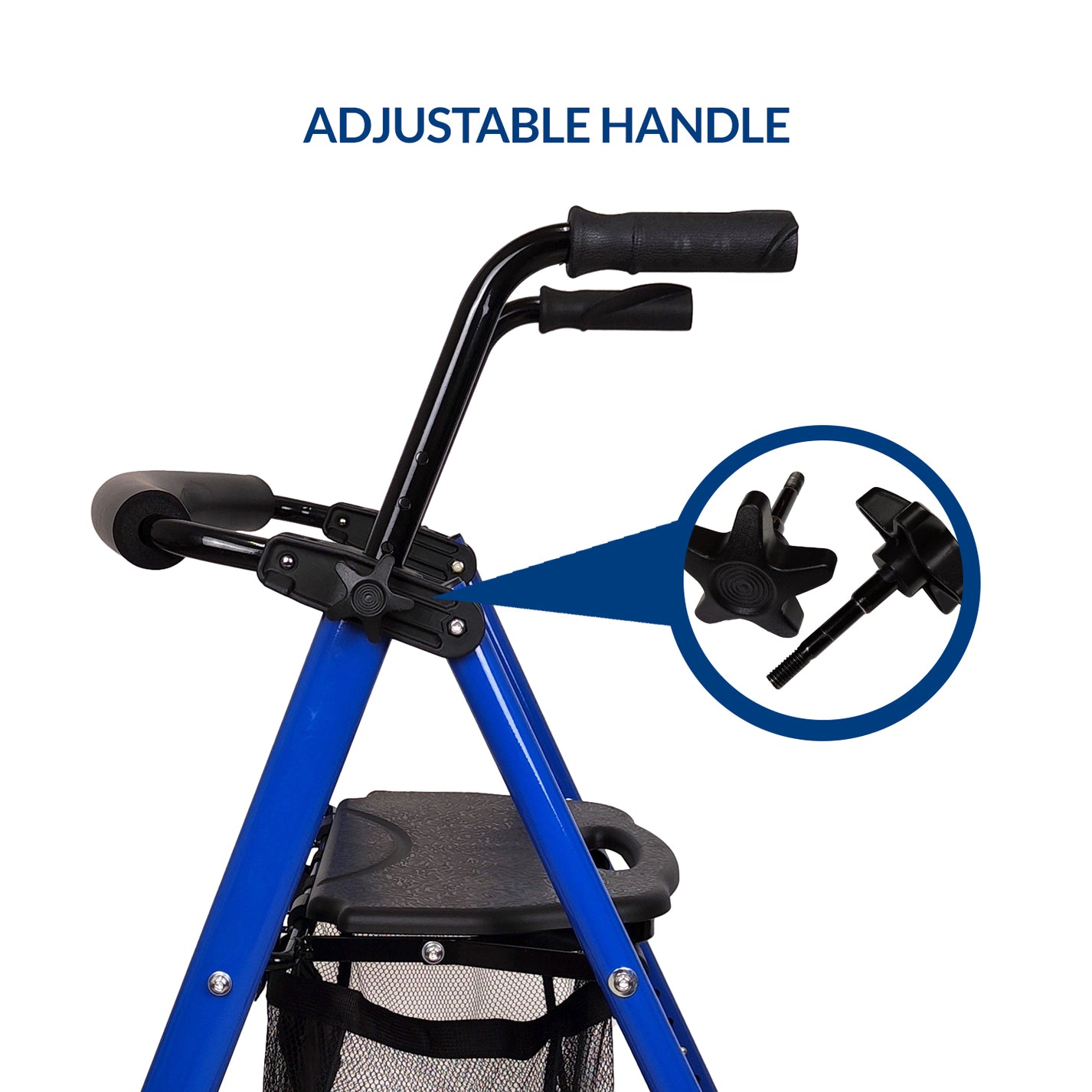 iCare® RL110 StrollMate 4 Wheel Rollator with Built in Seat, Height Ad ...