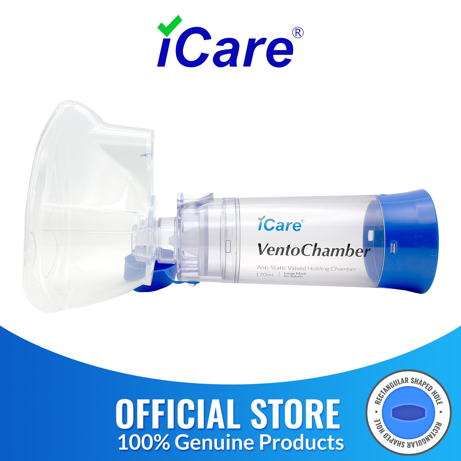 iCare SE06 VentoChamber Chamber Spacer for Adults with Large Mask ...