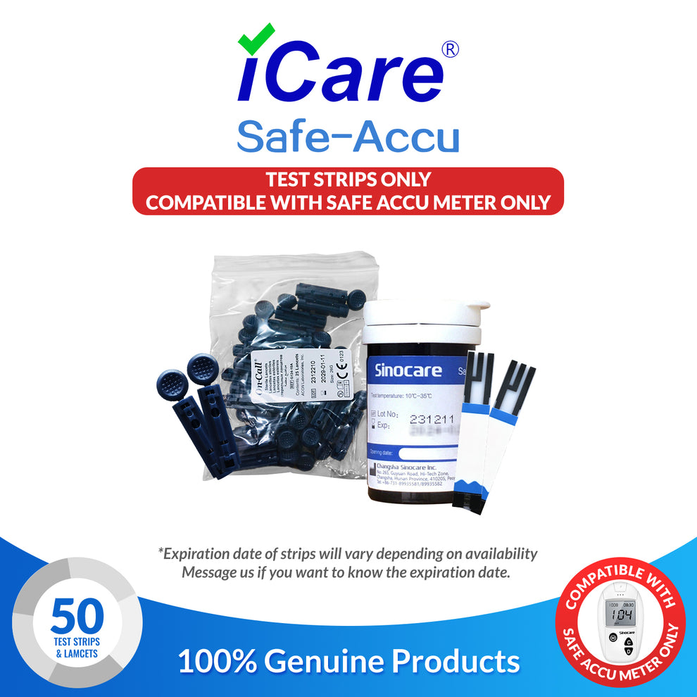 iCare AG-T25 25pcs Blood Glucose Test Strips & 25pcs Lancets for BG003 ...